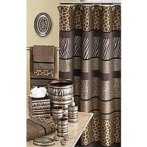 Popular Bath Safari Stripes, Waste Basket, Chocolate