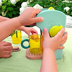 B. toys- Café au Play- Pretend Play Wooden Coffee Maker for Kids- Wooden Coffee Machine Set – 10 Pretend Play Accessories – Kitchen Play Set – 2 Years +