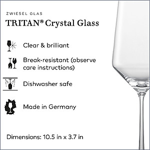 Schott Zwiesel Pure Tritan Crystal Stemware Glassware Collection, 6 Count (Pack of 1), Bordeaux Red Wine Glass