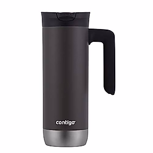 Contigo Superior 2.0 Stainless Steel Travel Mug with Handle and Leak-Proof Lid, Double-Wall Insulation Keeps Drinks Hot up to 7 Hours or Cold up to 18 Hours, 20oz Sake