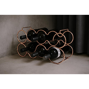 Rose Gold Stackable Table Top Wine Rack Bottle Holder Each Holds 4 Bottles - Keeps Bottles of Wine Horizontal to Prevent Oxidation