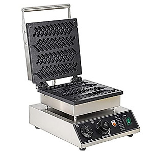 Commercial Waffle Machine, Non-Stick Belgian Waffle Maker, Waffle Iron Baker with Non Stick Coating, Double-Sided Heating, for Restaurant,Street Food,Bars and Dessert Shops,Food Carts