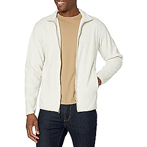 Amazon Essentials Men's Full-Zip Polar Fleece Jacket (Available in Big & Tall), Oatmeal Heather, Large