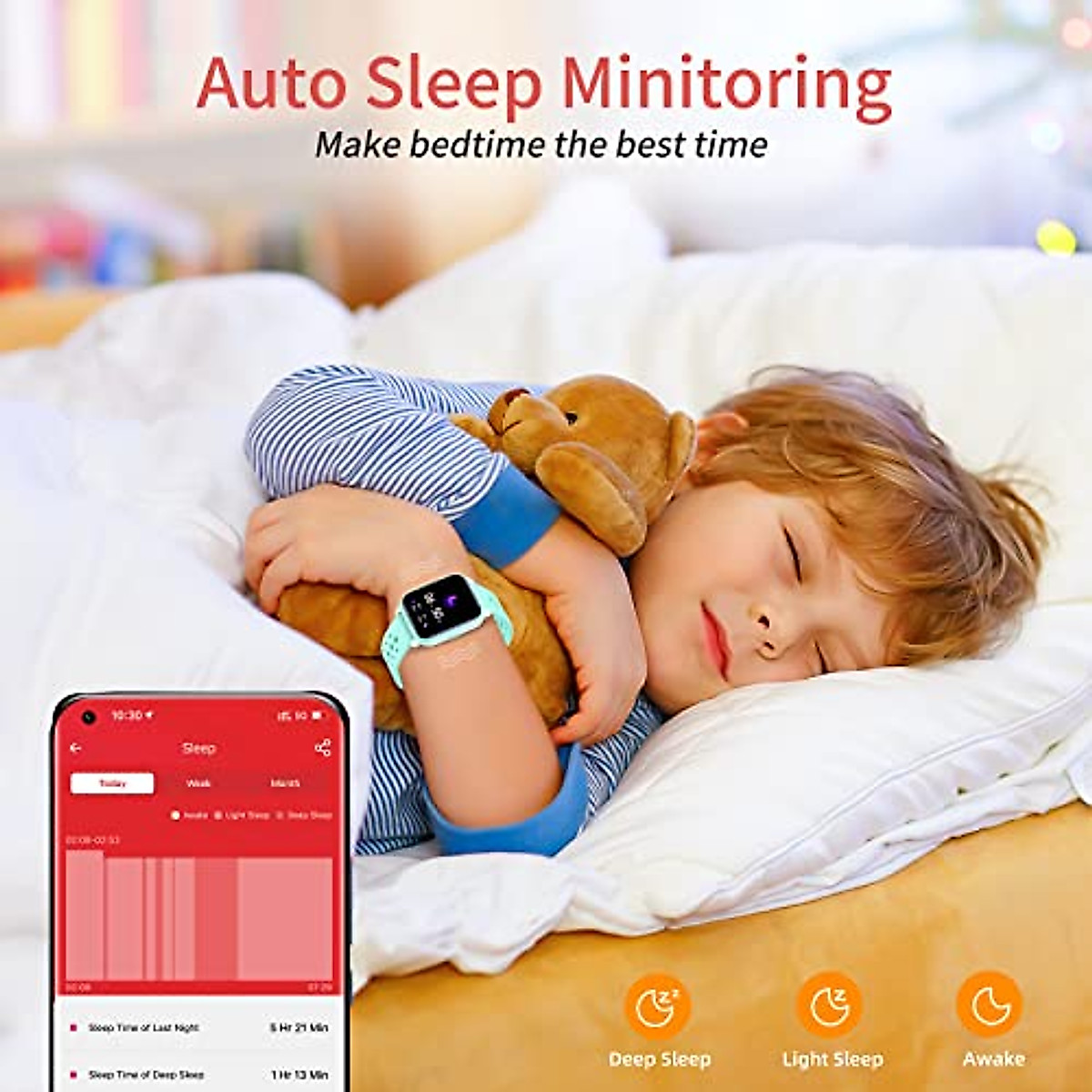 HENGTO Kids Smart Watch for Girls Boys, IP68 Fitness Activity Tracker Watch with Sleep Modes, 20 Sports Mode, Pedometers,Waterproof, Great Gift for Kids Age 6+ Kids Teens (Green)