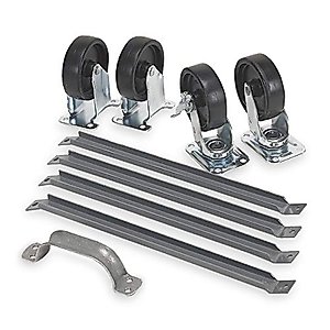 Akro-Mils 30424 Mobile Kit Caster Wheels for 30016 Two Sided Steel Rail Hanging System Garage Organizer, Gray