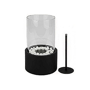 Regal Flame Black Ghost Ventless Indoor Outdoor Fire Pit Tabletop Portable Fire Bowl Pot Bio Ethanol Fireplace in Black - Realistic Clean Burning Like Gel Fireplaces, or Propane Firepits