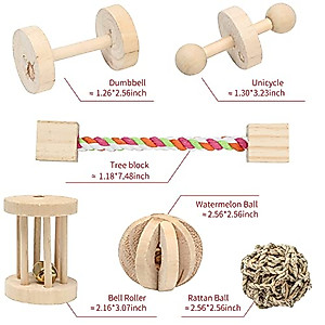 Elipark 12 Pack Wooden Hamster Toys Set,Guinea Pig Toys Natural Apple Wood Rabbit Rat Bunny Chinchillas Dwarf Hamsters Chew Toys Treats,Exercise Accessories for Small Animal Pet Chewing and Teeth Care
