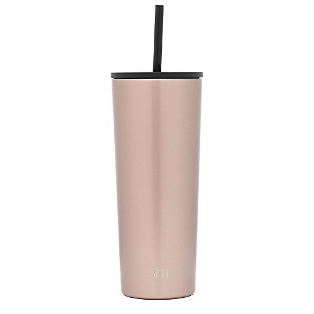 Simple Modern Insulated Tumbler with Lid and Straw | Iced Coffee Cup Reusable Stainless Steel Water Bottle Travel Mug | Gifts for Women Men Her Him | Classic Collection | 24oz | Rose Gold