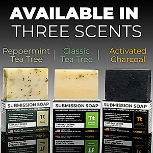 Premium Tea Tree Oil Soap - USA Made Bar Soap for BJJ, Jiu Jitsu, Wrestling, and Grappling (2-Pack of 4 Ounce Soap Bars, Peppermint Tea Tree)