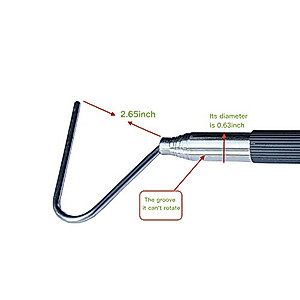 JOCYI 40inch Collapsible Snake Hook Sturdy Non-rotatable Stainless Steel Hook, Tool Hook，Designed with Groove, Can't Rotate, is Easier tooperate and Safer
