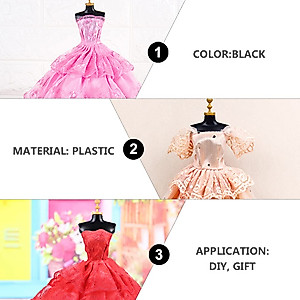 Healifty 8pcs Doll Dress Form Model Mini Mannequin Dress Form Cloth Gown Clothing Demountable Display Stand Small Mannequin Model Supports for Dollhouse Display Holder Toy Black