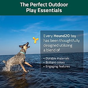 Hound2O Dog Chew Toys - Squeaky Boomerang, Orange - Tough, Engaging, & Interactive Chew Toys - Chew, Chase, & Fetch - Durable Materials That Float, Easy to Clean for Outdoor Play - Non-Toxic Materials