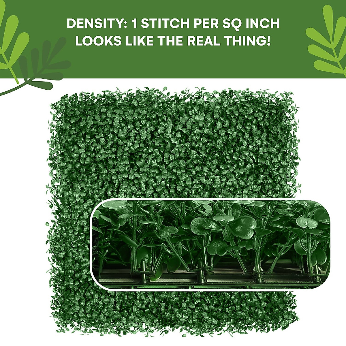 flybold Grass Wall Panels 20” x 20” Pack of 12 - Grass Backdrop Greenery Wall with UV Protection for Indoor Outdoor Wall Decor - Fence Covering Privacy for Backyard Decor | Perfect Wall Grass Panels