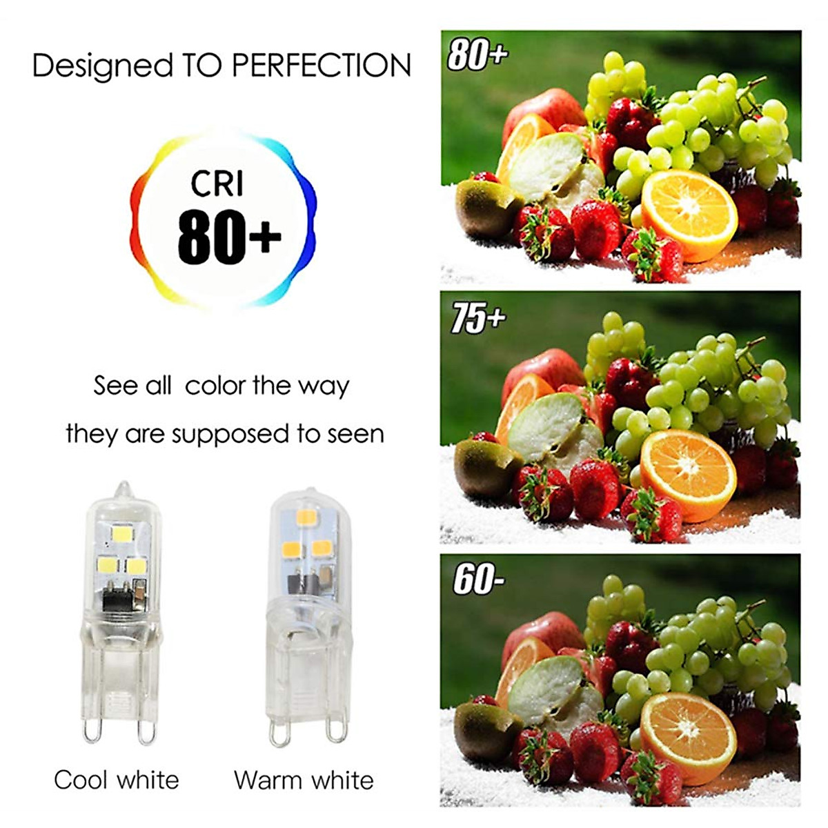 K JINGKELAI G9 LED Light Bulb Dimmable 1W(10W Halogen Equivalent) Warm White 3000K LED Corn Lights for Home Lighting Chandelier Wall Sconces,6LED 2835SMD,10 Pack