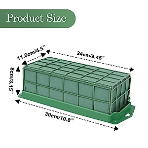 YOMUME Floral Foam Cage 2 Pieces, Flower Cage Holder with Floral Foam for Fresh Flower Arrangement and Artificial Flowers, Dry Floral Foam Blocks for Wedding, Green Florist Foam
