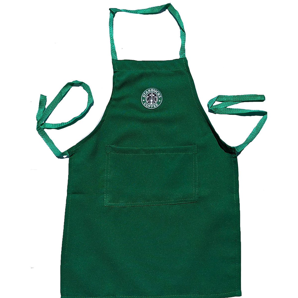 Ultimate Aprons Beautiful Green Apron Center Pocket Embroidered Logo Patch (Kids Medium (8-12))