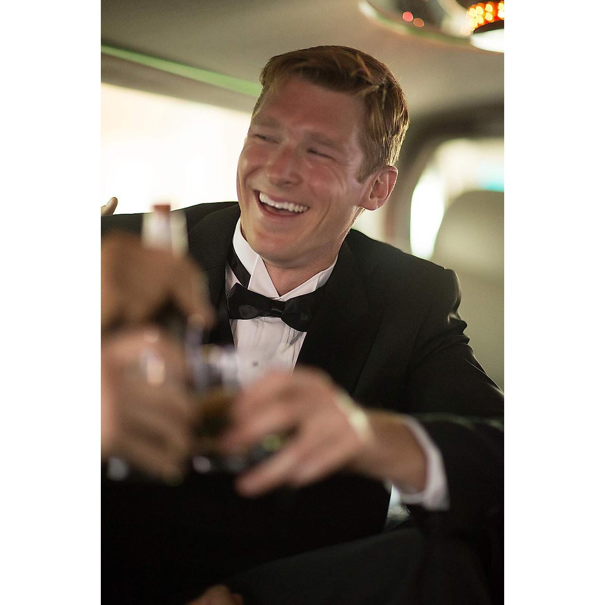 New Mens 5 Piece (5pc) Complete Single Breasted Black Tuxedo Suit, 44 Regular