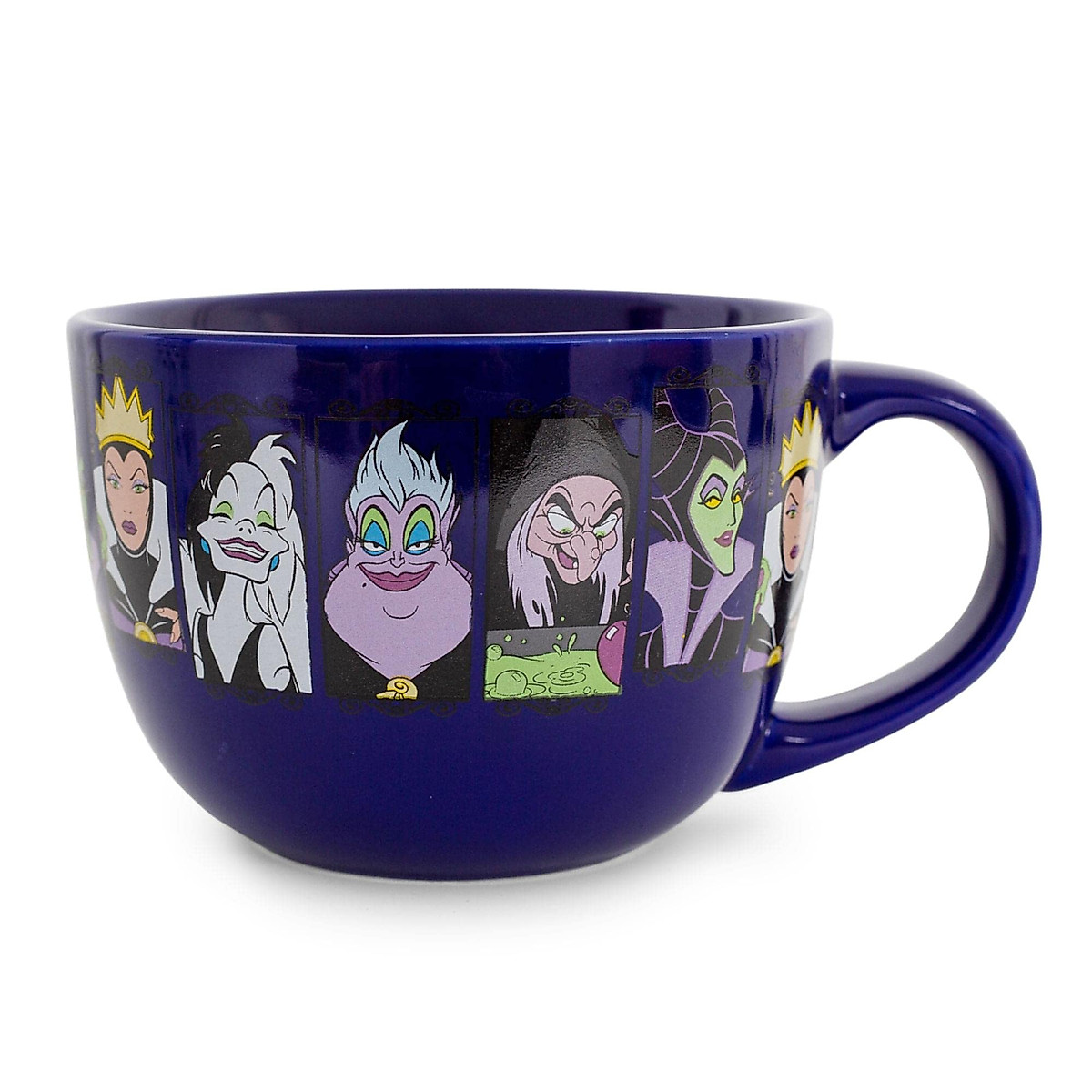 Disney Villains Close-Up Panels Ceramic Soup Mug | Bowl For Ice Cream, Cereal, Oatmeal | Large Coffee Cup For Espresso, Caffeine, Beverages | Halloween Gifts and Collectibles | Holds 24 Ounces