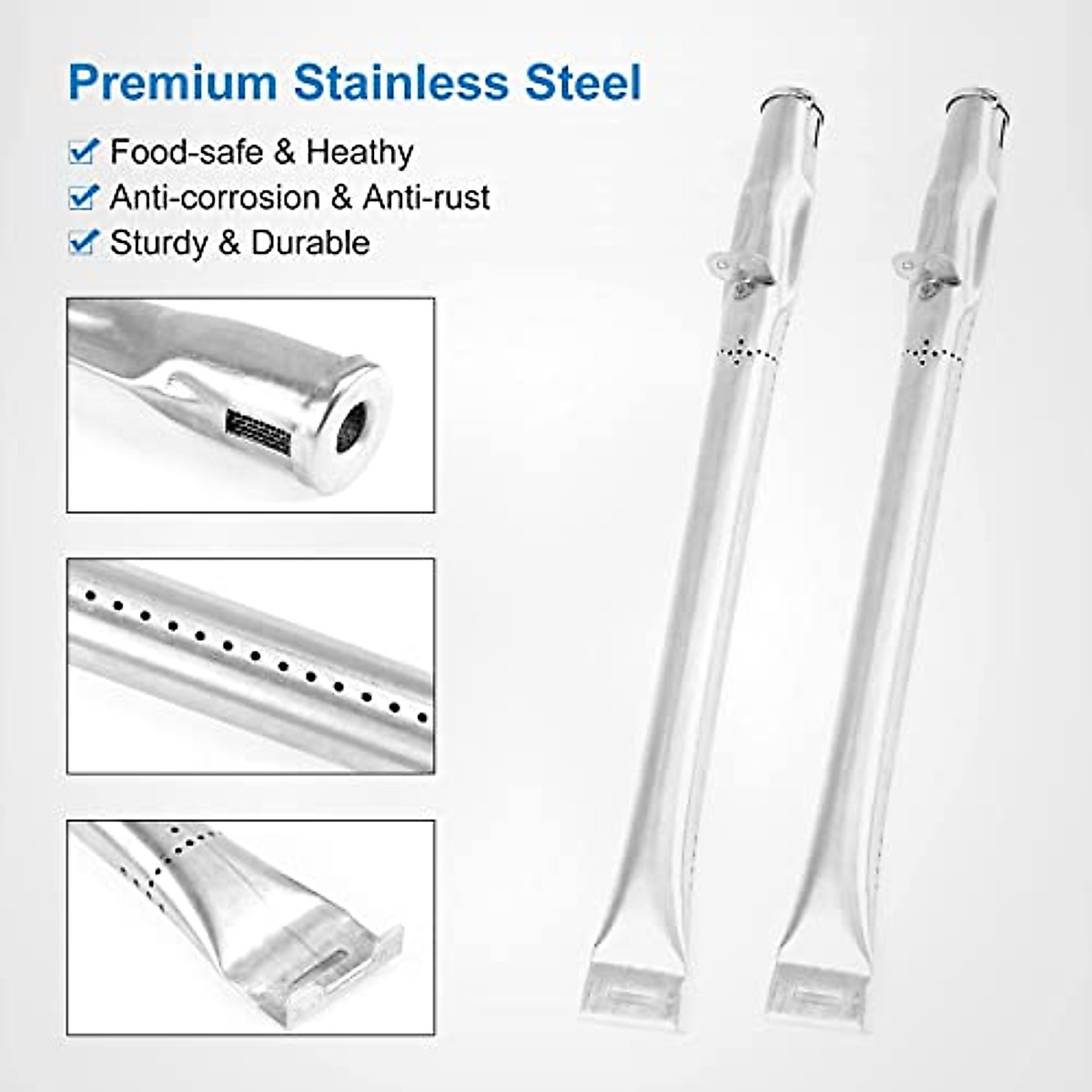 Uniflasy Grill Replacement Parts Kit for Dyna-Glo DGF350CSP DGF350CSP-D 2-Burner Open Cart Propane Gas Grill Stainless Steel Heat Plate Shield and Grill Burner