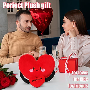 Finebee Red Heart Plush Toy Cute Heart Stuffed Animal Soft Pillow Plushies Kawaii Heart Shape Plushie Valentine's Day Gifts Birthday for Kids Lover Decor 8 inch