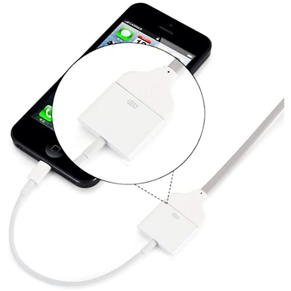 Lightning to 30-Pin Adapter, iPhone 8 Pin Male to 30 Pin Charger ipad Connector Adapter Data Sync Cable Connector Compatible iPhone 14/13/12/11/X/8/iPad/Bluetooth (White)