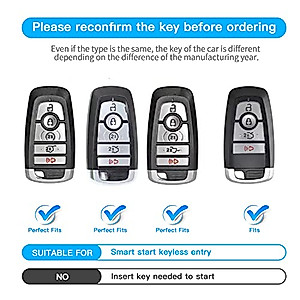 MILD EAST For Ford Key Fob Cover with Keychain, Soft TPU Key Case Shell Full Protection for Ford Explorer Fusion Escape Edge Expedition F150 F250 F350 F450 F550 Maverick Mustang(Blue)