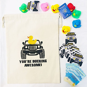 Artreeiger Duck Duck Bag 15.8 x 11.8 Inch Large Reusable Rubber Duck Bag Rubber Duck Drawstring Bag Great Gift for Duck Enthusiast, Duck Themed Party Favor Bags Gift Wrap Bags