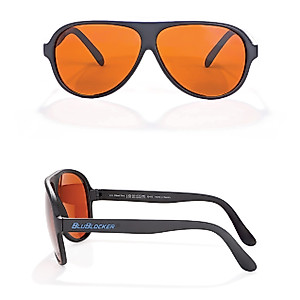 BluBlocker, Black Original Aviator Sunglasses with Polarized, Scratch Resistant Lens | Blocks 100% of Blue Light and UVA & UVB Rays | Retro | Gender Neutral - for Men, Women & Everyone | 0406K |