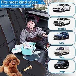 Car Seat Protector, XL Thickest Padding Auto Car Seat Protectors for Child Baby Car Seat with Storage Pockets, Vehicle Dog Cover Pad for SUV, Sedan, Truck, Leather and Fabric Car Seat, 2 Pack