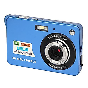 Digital Camera, 8X Zoom, 4K 48MP, 2.7in LCD Display, Vlogging Camera, with Fill Light, Rechargeable Mini Camera, Anti Shake, for Photography Continuous Shooting (Blue)
