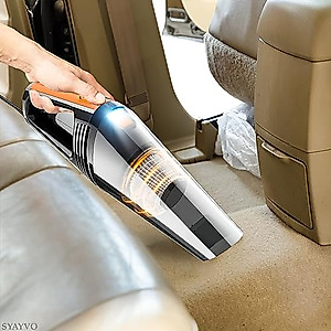 Portable Car Vacuum Cleaner High Power - 8000PA/100W/DC12V, 16.4Ft Cordless Handheld Vacuum with LED Light - Car Detailing Kit Interior Cleaner Wet Dry Vacuum Cleaner Cordless Men Car Accessories
