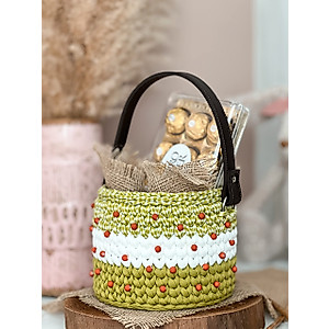 AMORINO FIOS t Shirt Yarn Premium - Crochet & Knitting, Easy Crocheting for Beginners, Thick 3,6cm, Tshirt Yarn for Crafts, Polyester Yarn, knotless, Macrame t-Shirt Yarn (Pink).