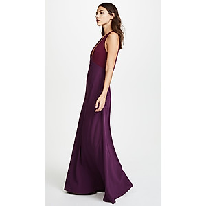 Jill Jill Stuart Women's Two Tone Vneck, Black Currant/Concord Grape, 12