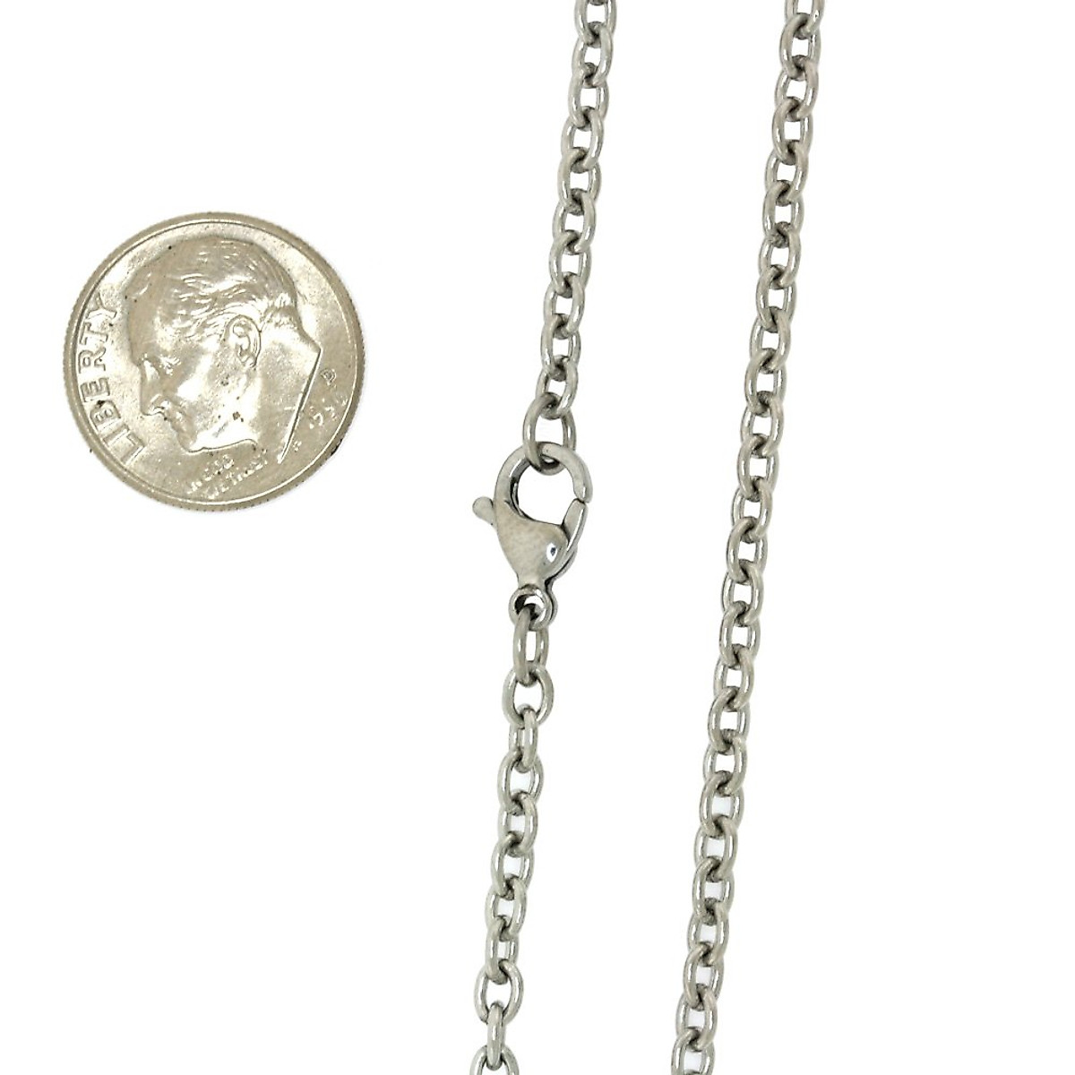 SILVERCLOSEOUT Stainless Steel Rolo Cable Chain Mens & Womens Unisex Necklace 3.1MM 20 Inch