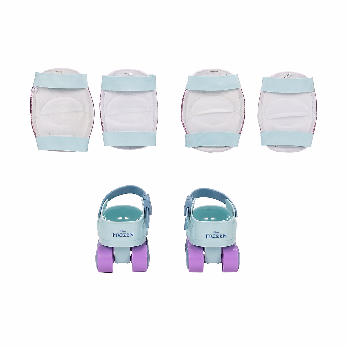 Disney Frozen Junior Skates Includes Knee and Elbow Pads, Size Adjustable Design for Growing Feet