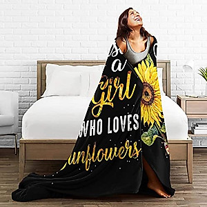 Sunflower Blanket Soft Lightweight Throw Blanket Comfortable Warm Bed Blanket for Bedroom Living Room Sofa Couch(50"x40")
