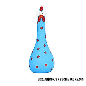 Chicken Statue, Big Eye Chicken Long Neck, Microlandschaft Hand Crafted Resin Animal Garden Statues for Garden Yard Art Decoration(Blue)