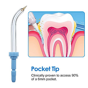 Replacement Periodontal/Pocket Tips Compatible with Waterpik Water Flossers and Other Brand Oral Irrigators (4-Pack)