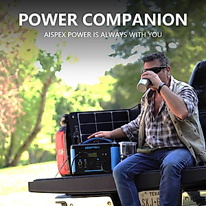 Portable Power Station 1280Wh, AISPEX Solar Generator with Jumper Starter, 110V/1000W Pure Sine Wave AC Outlet, PD 100W, Lifepo4 Battery Power Stations for Home Backup RV/VAN Camping Travel Emergency