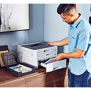 Brother HL-L3210CW Compact Digital Color Printer Providing Laser Printer Quality Results with Wireless, Amazon Dash Replenishment Enabled, White (Renewed)
