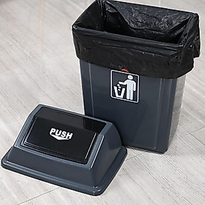 Fabnati 18 Gallon Plastic Garbage Can with Swing Lid, 4 Pack Extra Large Trash Can, Gray