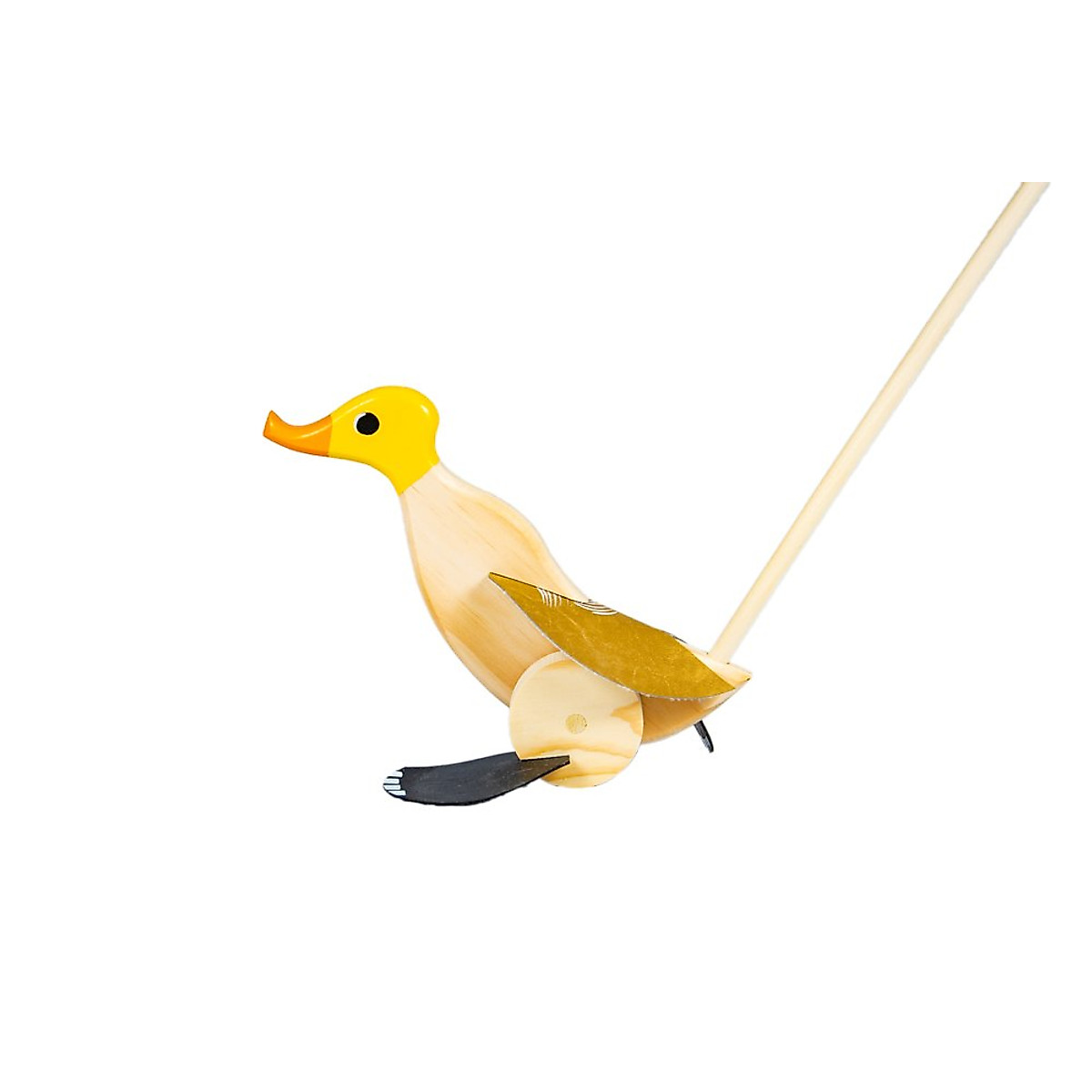 Wooden Push Toy Duck (Yellow) - 18 Months to 3 Years Old - Walking Toddler Toys Preschool Learning Activities Walking Baby Toys Learning Toys for Toddlers Develops Motor Skills