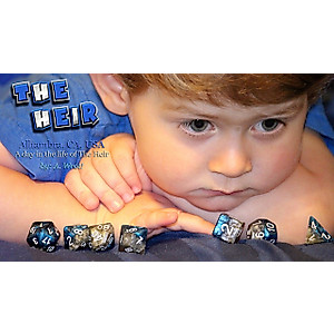 Gate Keeper Games & Dice Gate Keeper Games The Heir Halfsies Dice - 7 Die Polyhedral RPG Gaming Dice Set - Power Teal & Castle Stone