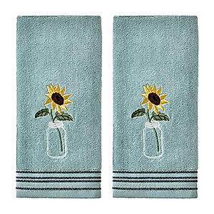 SKL Home by Saturday Knight Ltd. Sunflower in Jar Hand Towel (2-Pack), Aqua