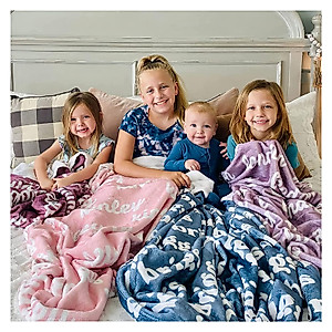 jfu Name Blankets Personalized Kids,Personalized Name Blanket,Personalized Blankets for Kids,Personalized Baby Blankets Custom Blanket for Baby Girls Boys (70x100cm)