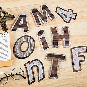 108 Pieces Bold Block Letters Combo Pack Farmhouse Bulletin Board Letter Rustic Paper Letter Cutouts Alphabet Number Punctuations Home Sweet Classroom Decor for Teacher Office Home Wall Decorations