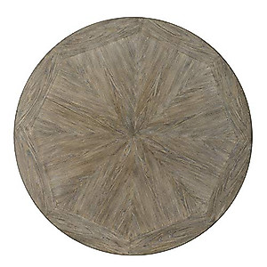 Powell Furniture Linon Franklin Metal and Wood 45" Round Dining Table in Pewter