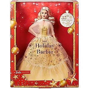Barbie 2023 Holiday Barbie Doll, Seasonal Collector Gift, Barbie Signature, Golden Gown and Displayable Packaging, Blonde Hair