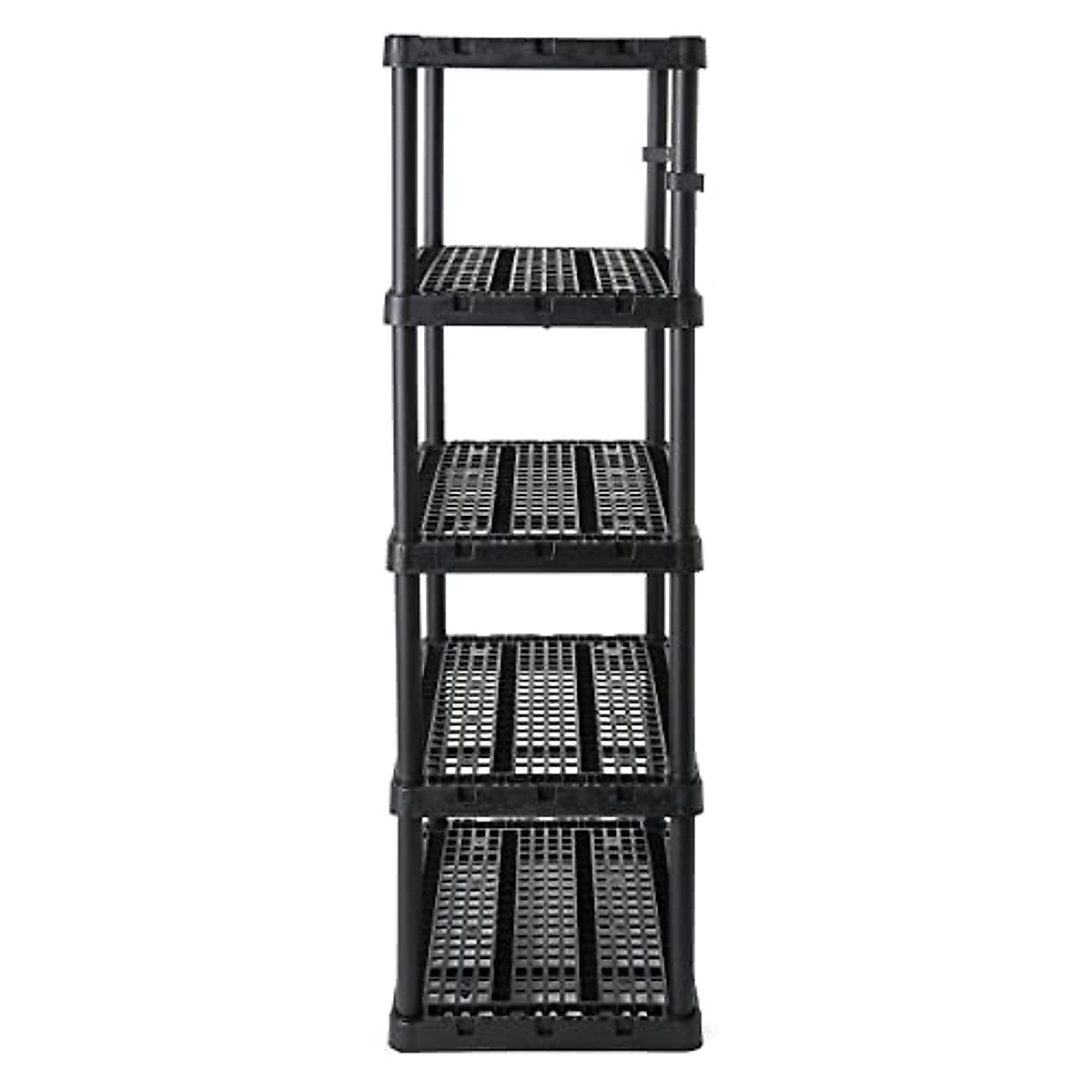 Gracious Living 5 Shelf Knect-A-Shelf Ventilated Extra Heavy Duty Storage Unit 24 x 36 x 72 Organizer System for Home, Garage, Basement & Laundry, Black