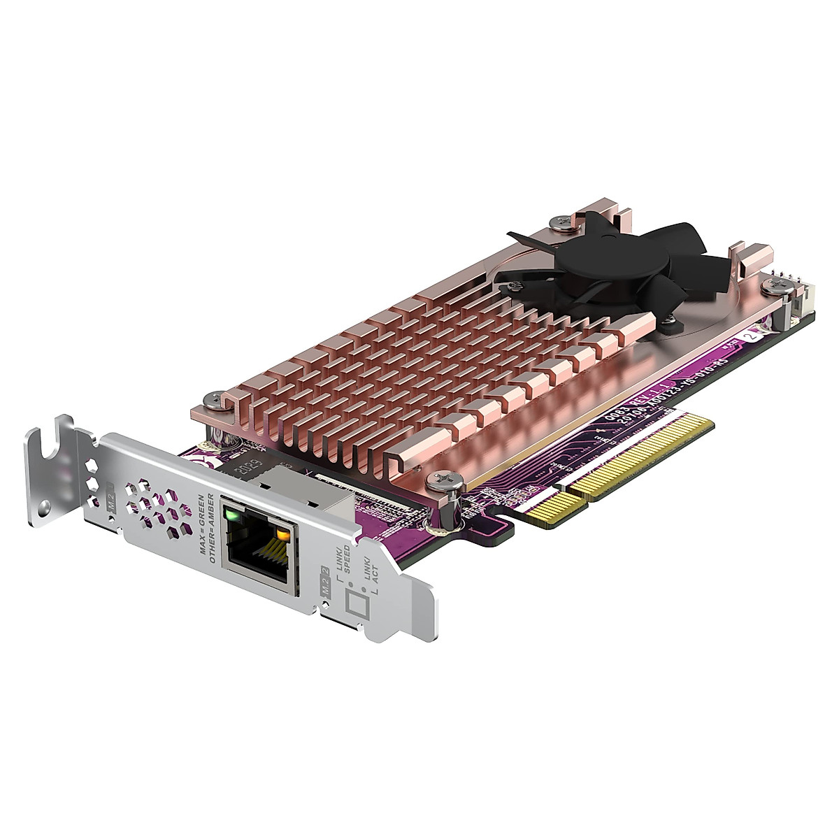 QNAP QM2-2P10G1TB 2 x PCIe Gen3 NVMe SSD & 1 x 10GbE (10G/5G/2.5G/1G/100M) Port Expansion Card to Enhance Performance